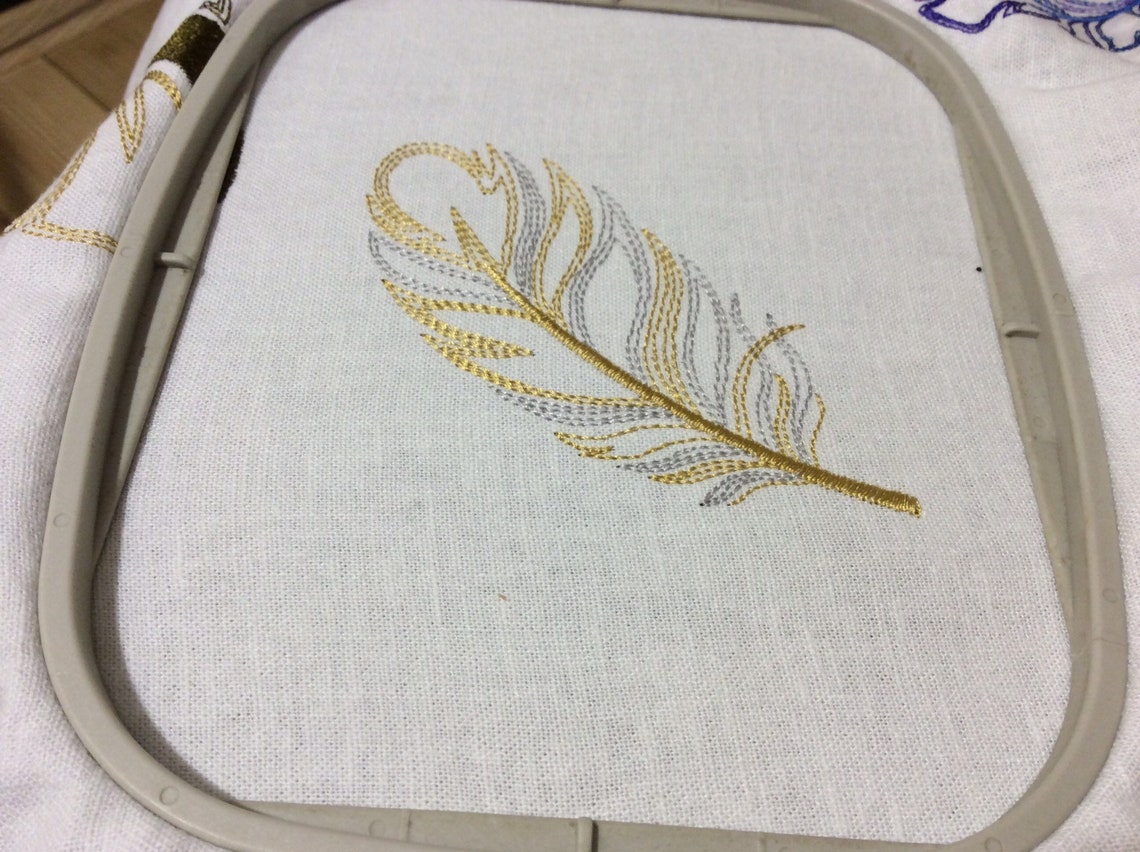 La broderie de plume conçoit la conception de broderie de | Etsy