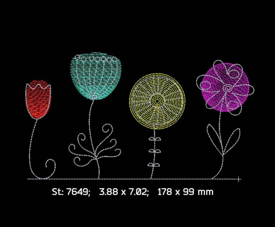 Vintage Flowers Embroidery Designs. Spring Flowers Embroidery - Etsy