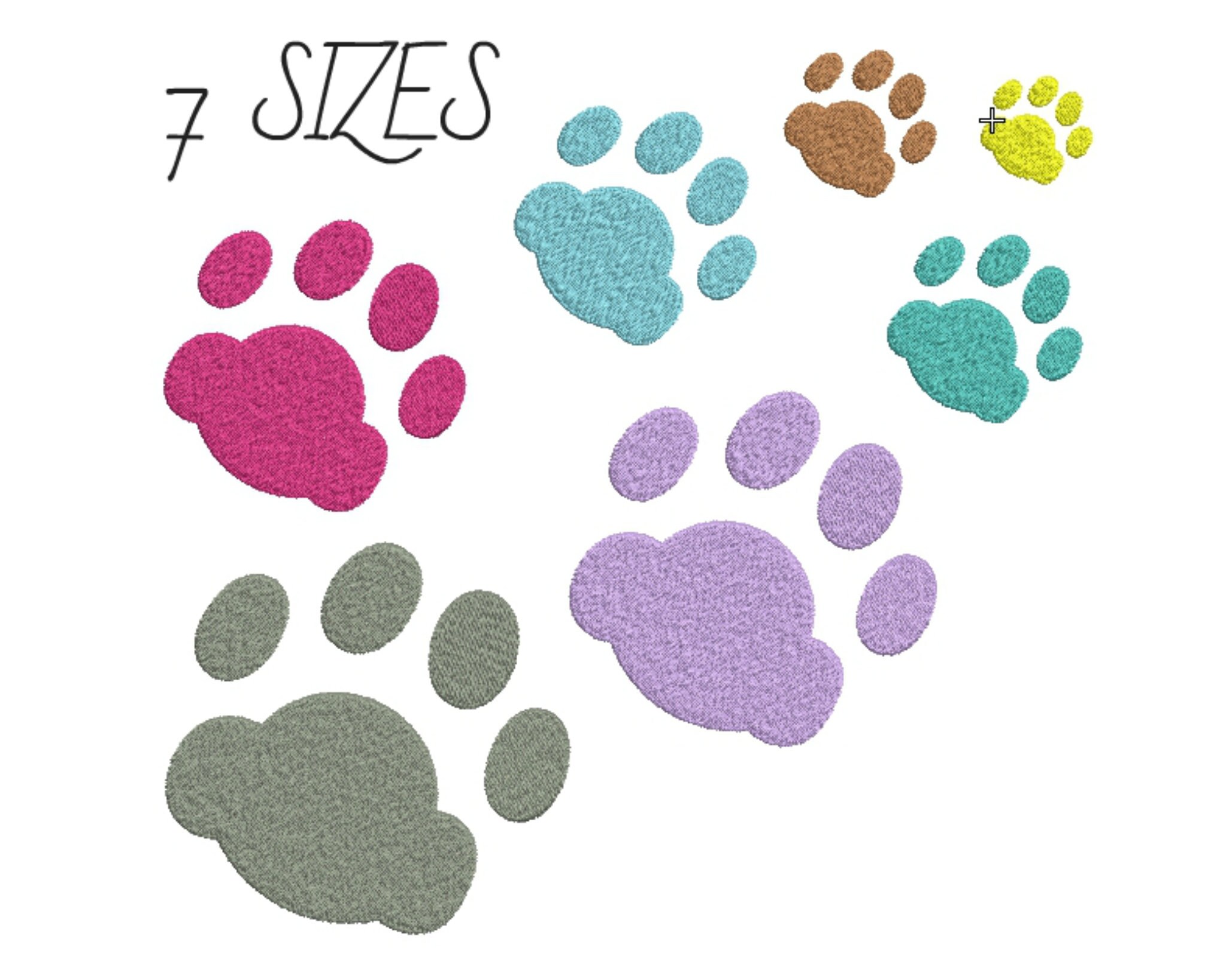 Paw Print Machine Embroidery Designs. Pet Paw Print Embroidery - Etsy