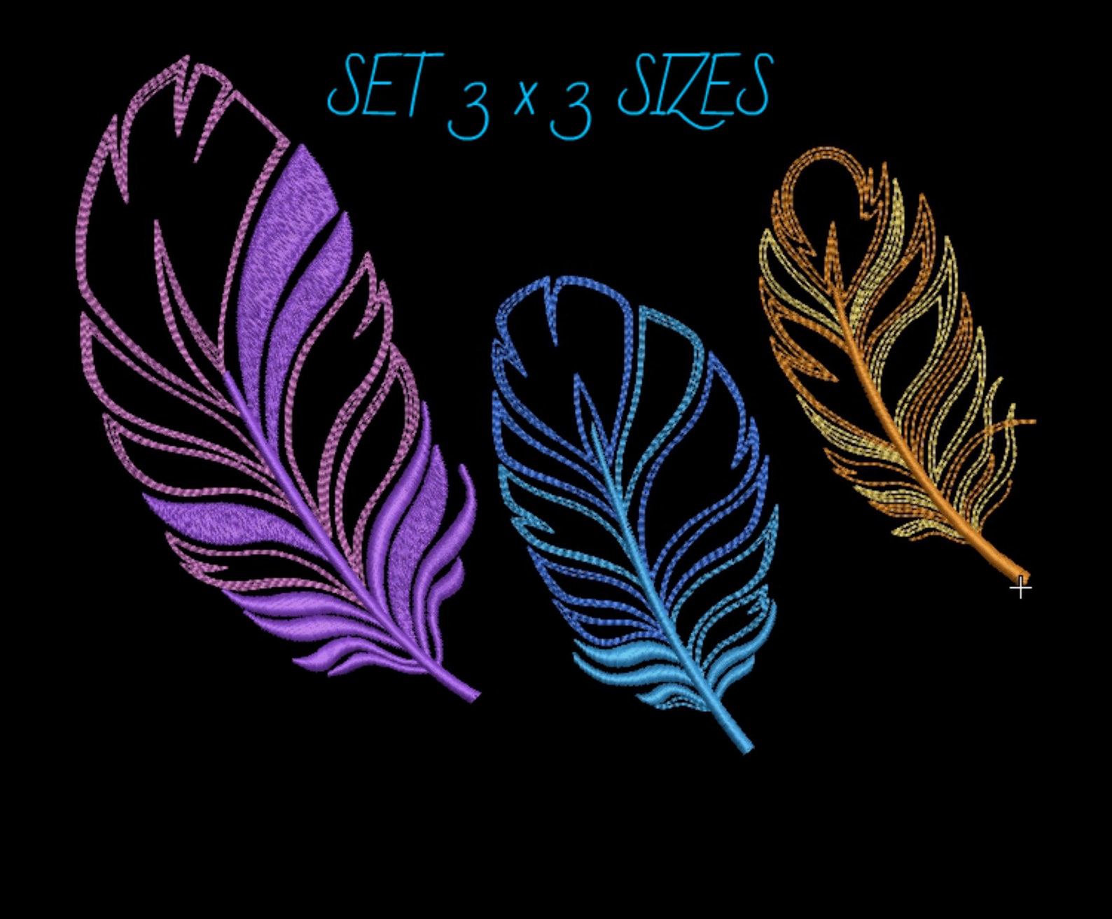 Feather Embroidery Designs Birds Feather Set Machine - Etsy