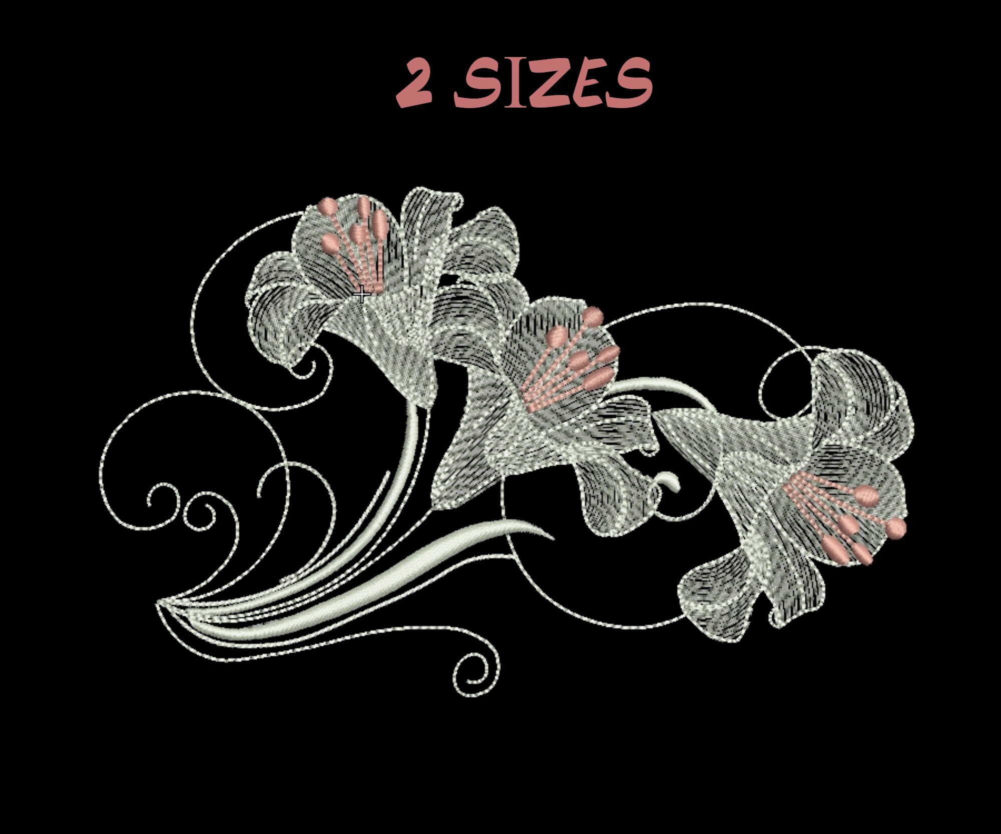 Lily embroidery design flower machine embroidery designs | Etsy