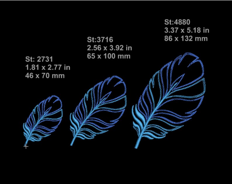 Feather Embroidery Designs Birds Feather Set Machine - Etsy