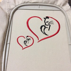 Cat Heart Embroidery Design Cat Love Machine Embroidery Designs I Love ...