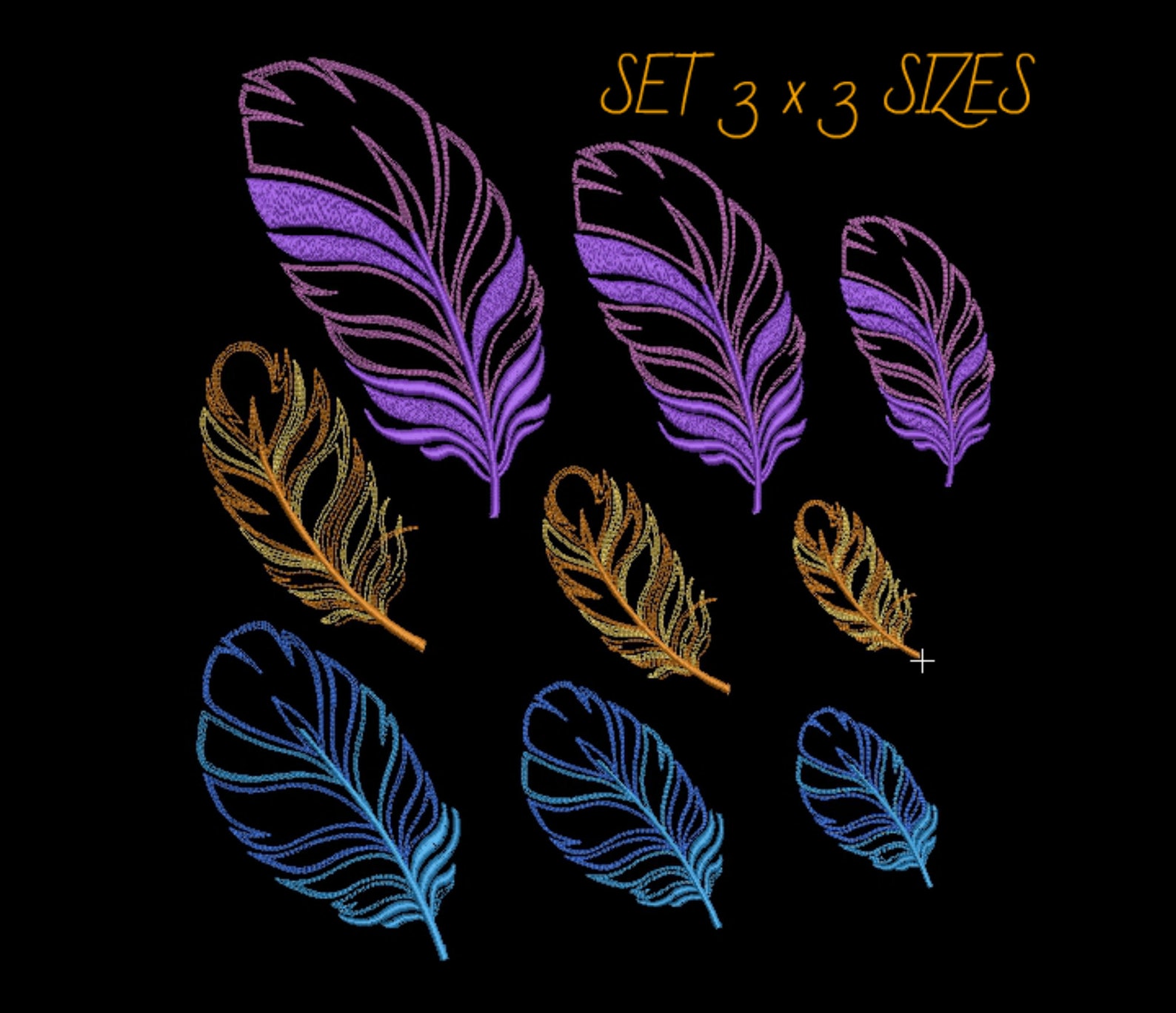 Plumes broderie dessins oiseaux plume set machine broderie | Etsy