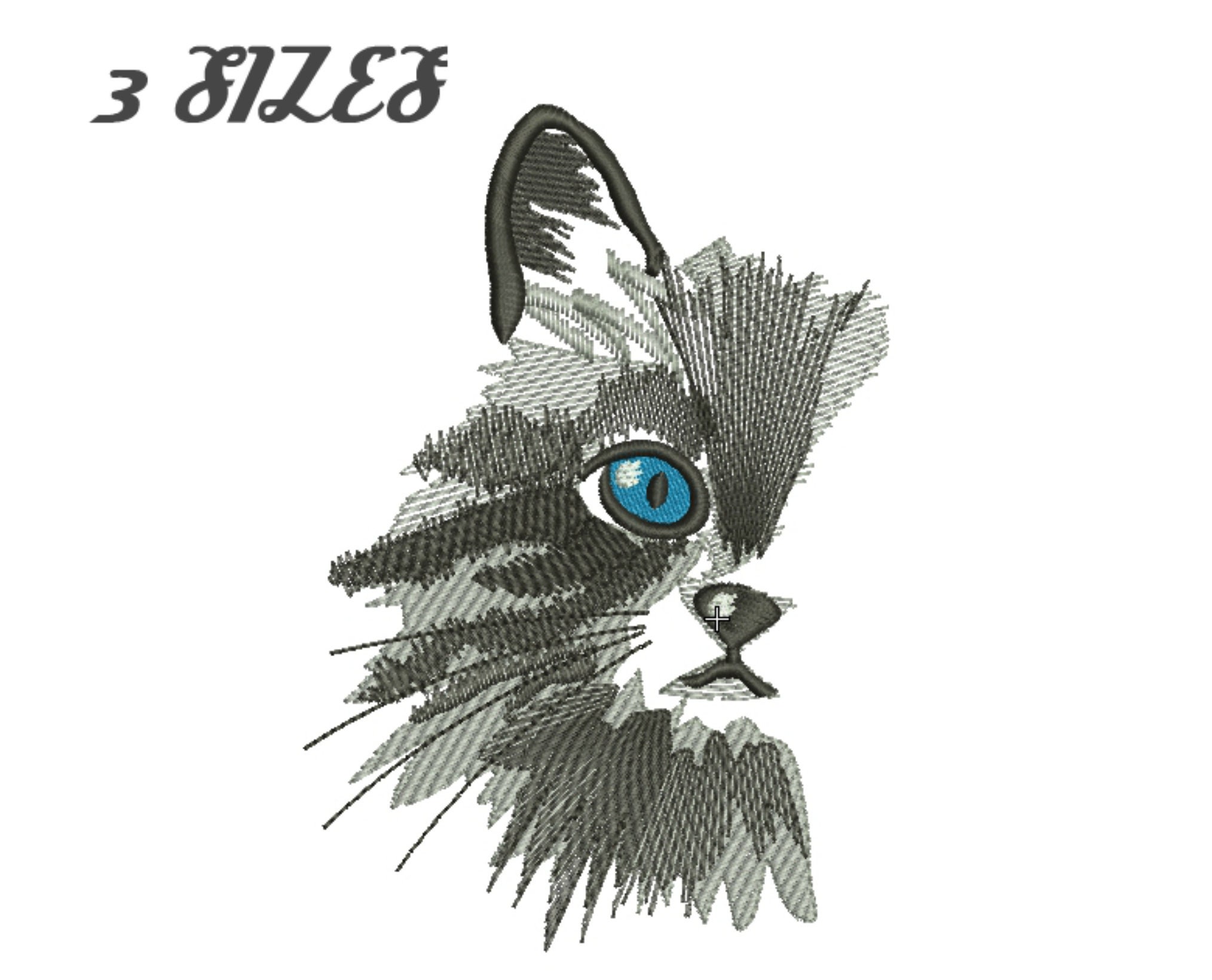 Cat Machine Embroidery Design. Kitten Embroidery Design. Half - Etsy