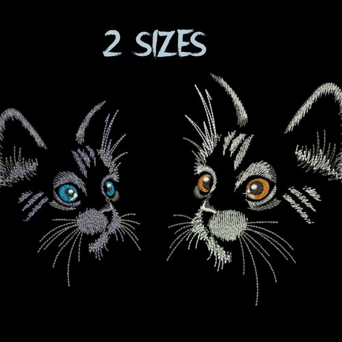 Cat Face Machine Embroidery Design Pet Embroidery Cute Cat - Etsy