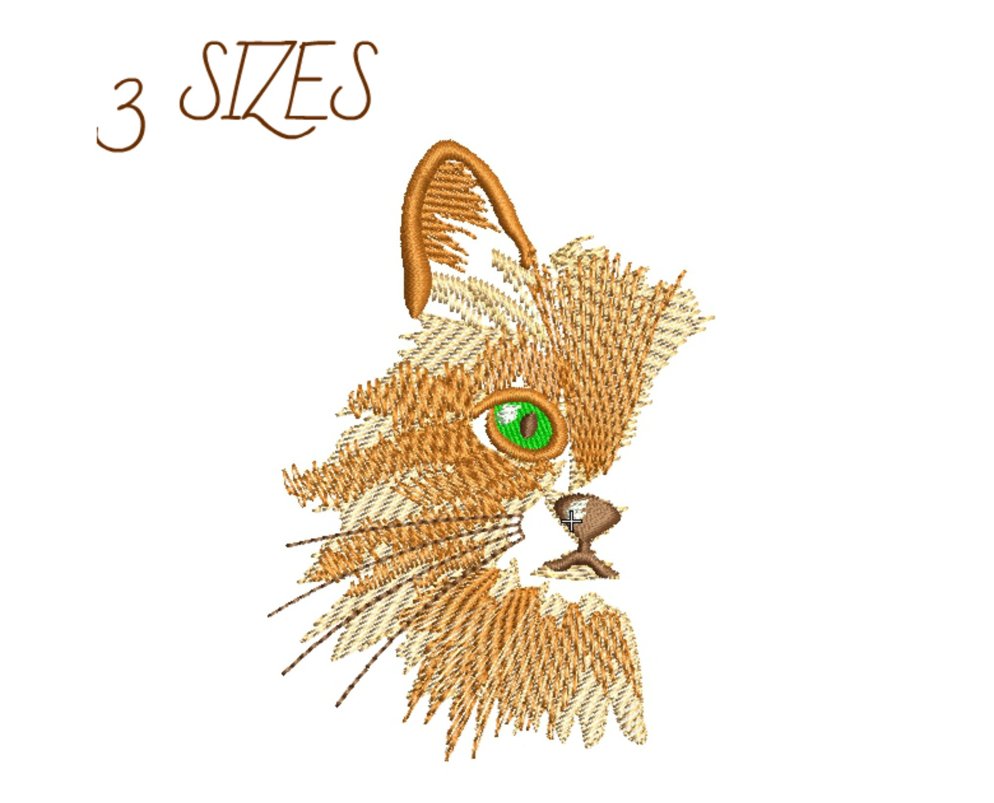 Cat Machine Embroidery Design. Kitten Embroidery Design. Half - Etsy