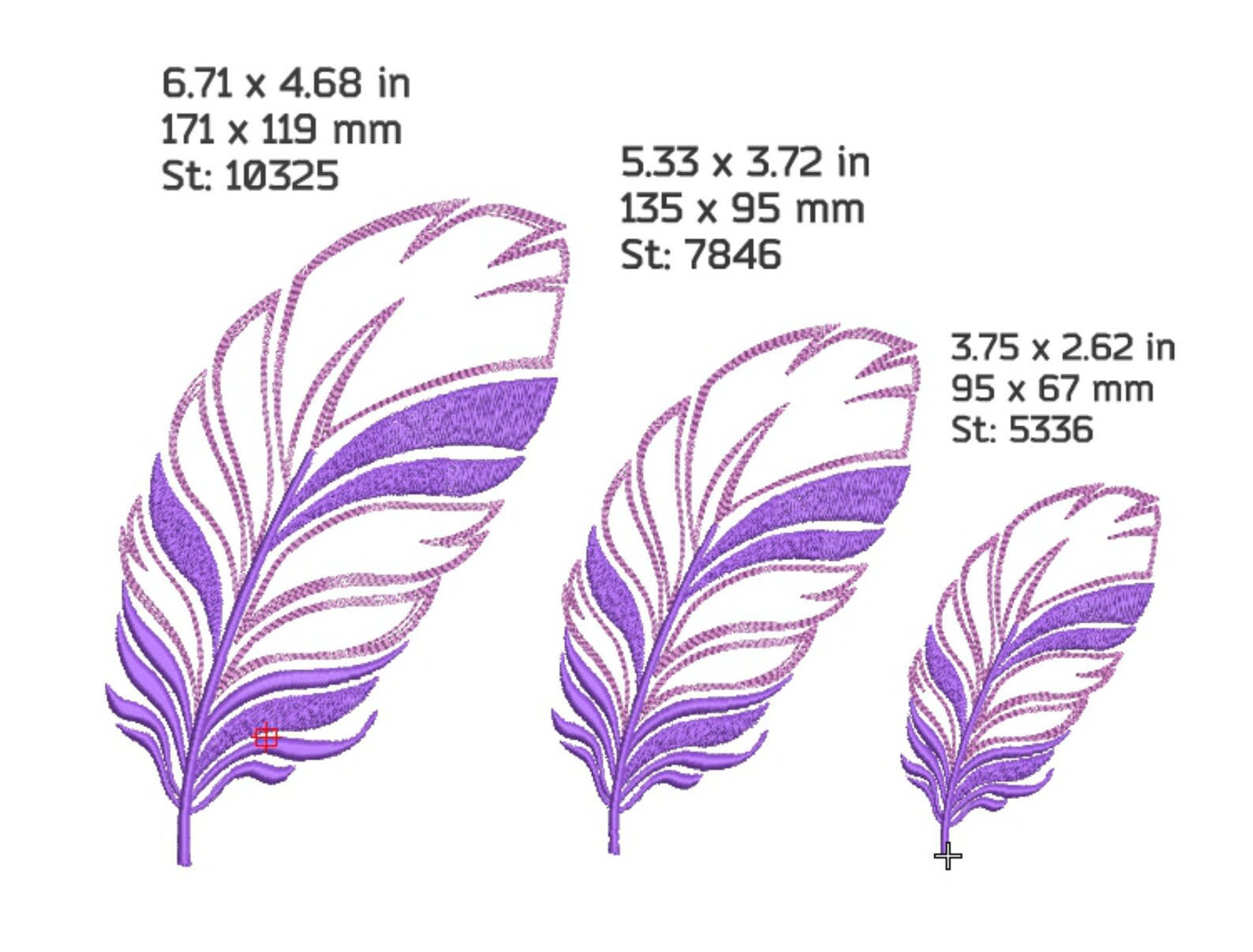 Feather Embroidery Designs Birds Feather Set Machine - Etsy