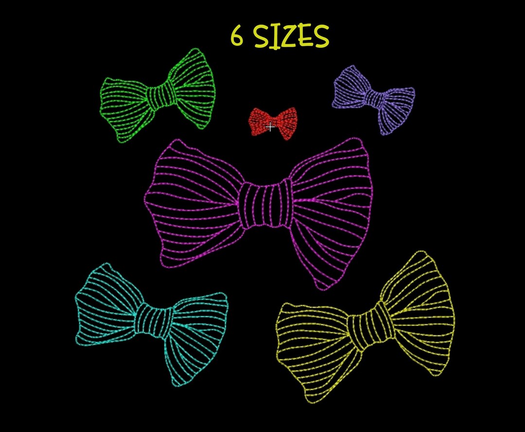 Bow Embroidery Design. Mini Bow Machine Embroidery Designs Pes - Etsy