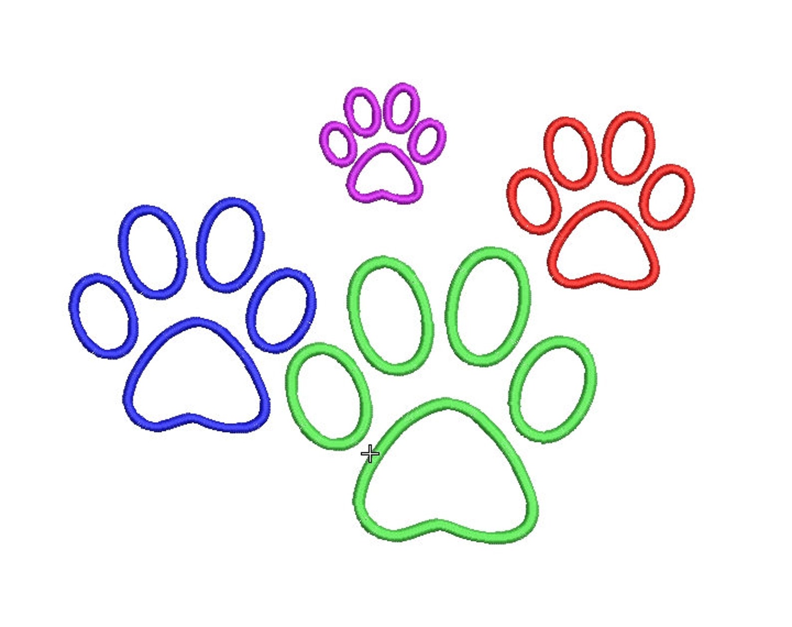 Paw Print Applique Embroidery Designs. Applique Paw Print - Etsy
