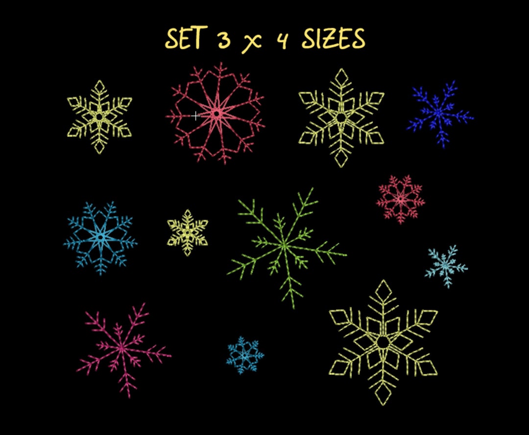 Mini Snowflake Embroidery Designs Set Snowflake Hoop 4x4 Winter Machine ...