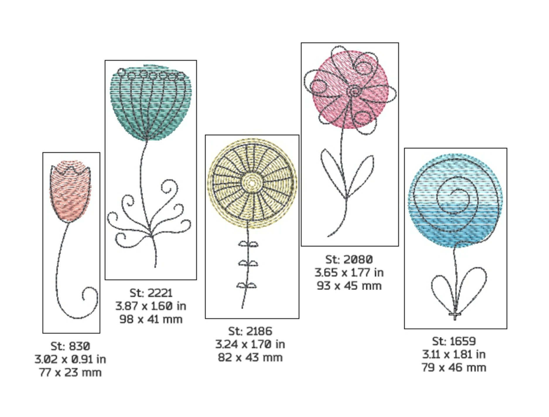 Flower Embroidery Design Flower Machine Embroidery Designs | Etsy