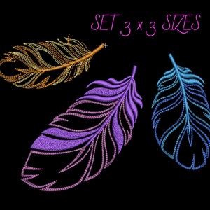 Feather Embroidery Designs Birds Feather Set Machine Embroidery Design ...