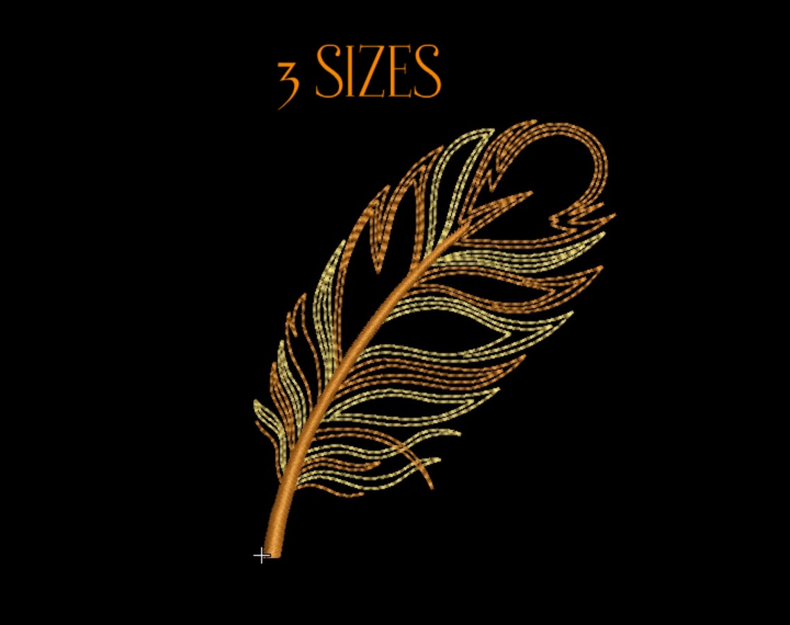 Feather Embroidery Designs Birds Feather Machine Embroidery | Etsy