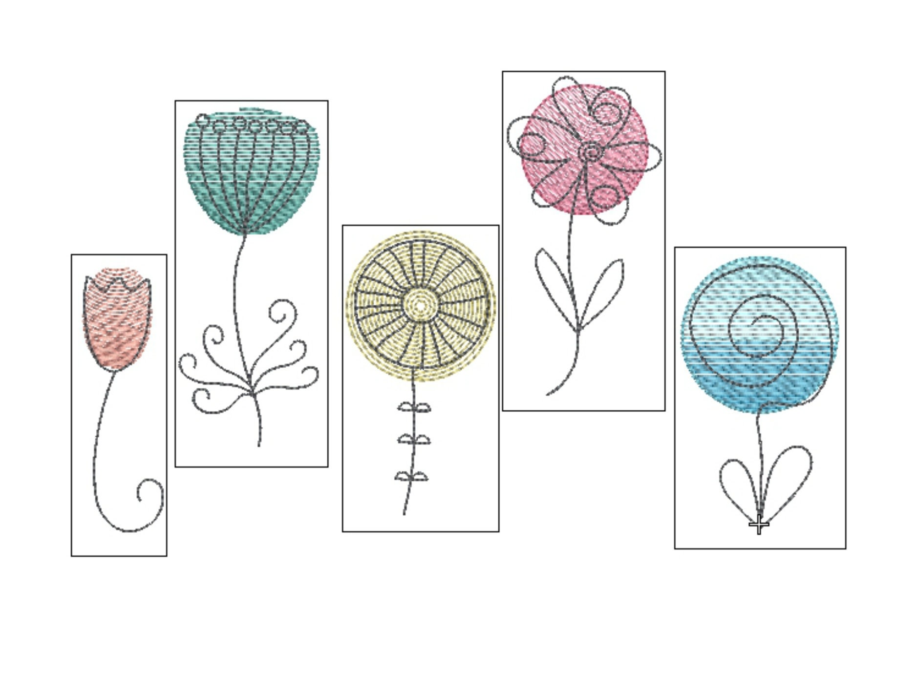 Flower Embroidery Design Flower Machine Embroidery Designs | Etsy