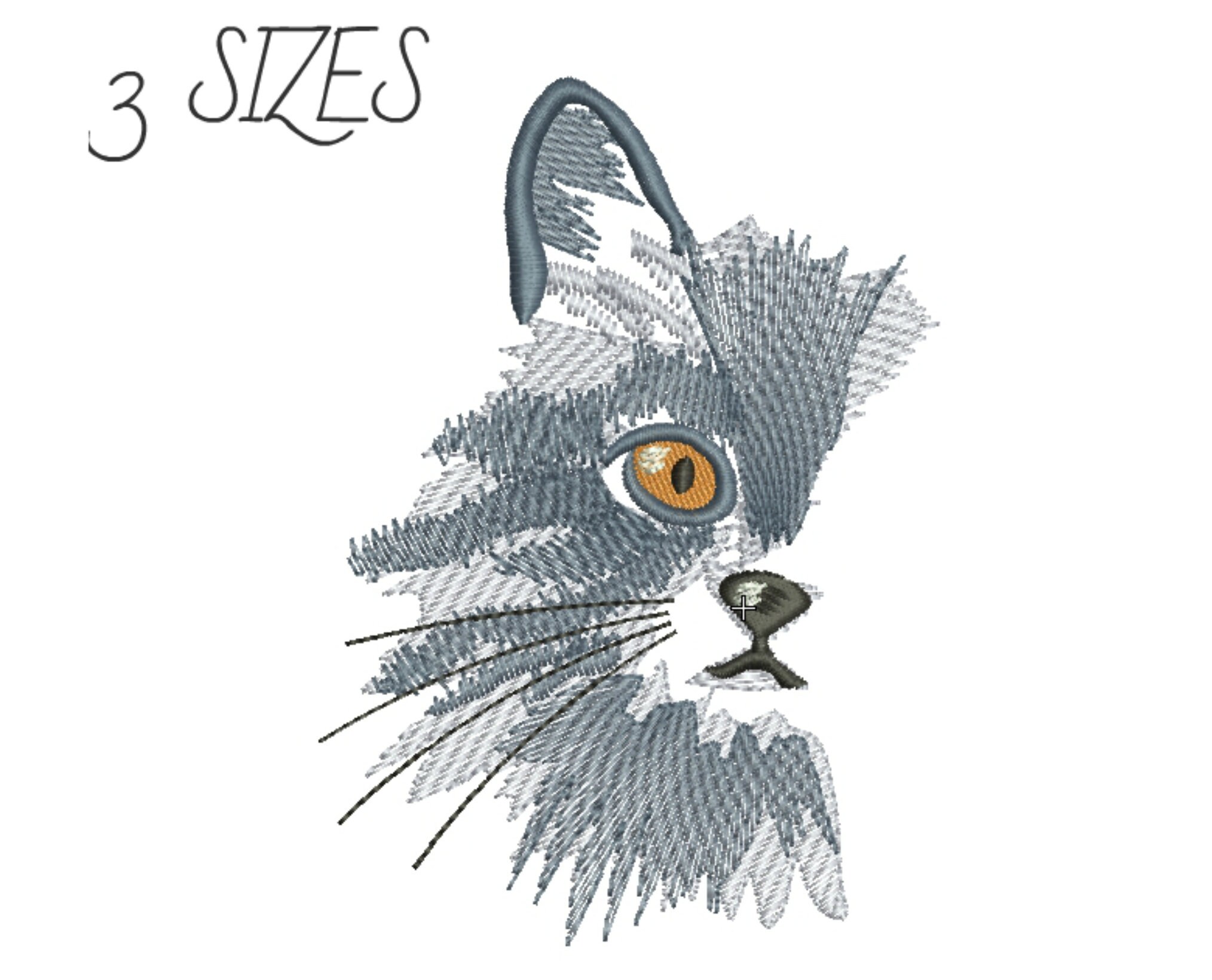 Cat Machine Embroidery Design. Kitten Embroidery Design. Half - Etsy