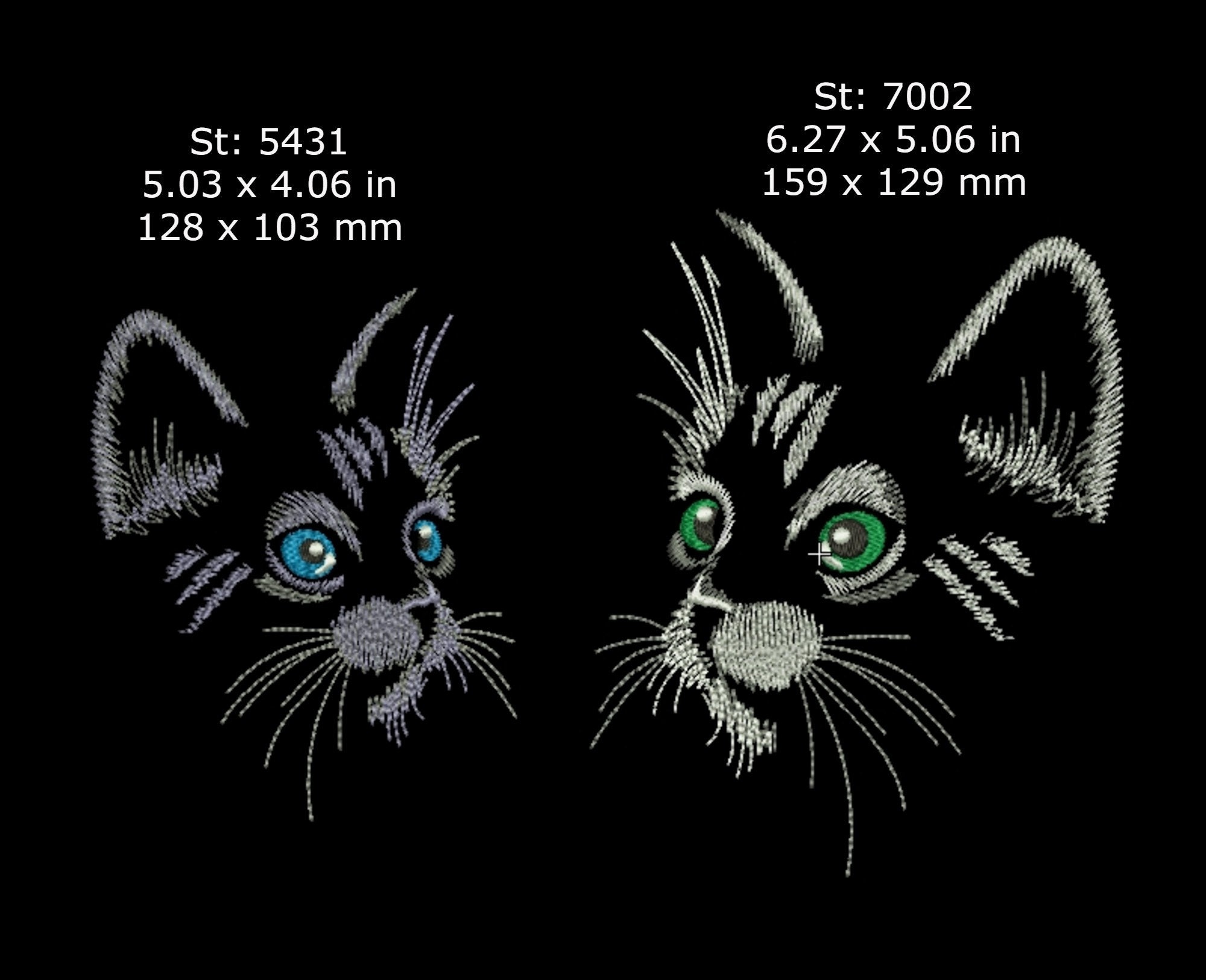 Cat Embroidery Designs Kitten Machine Embroidery Design Cute | Etsy