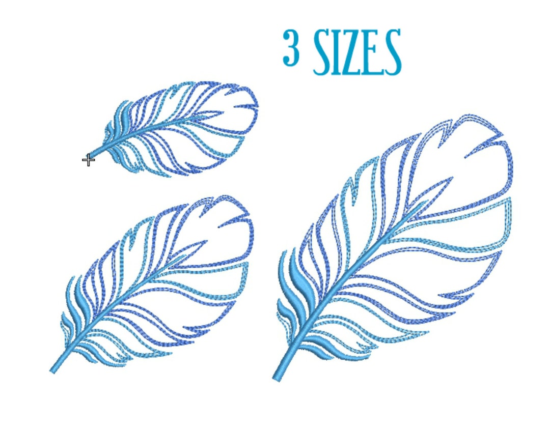 Birds Feather Machine Embroidery Design. Feather Embroidery Designs - Etsy