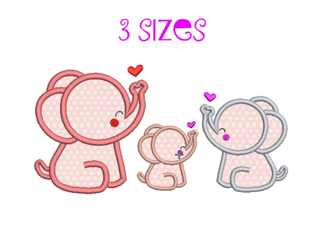 Cute Elephant Applique Embroidery Design. Elephant Embroidery Designs ...