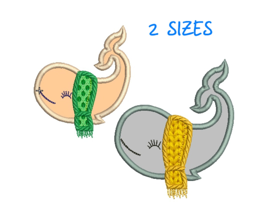 Whale Embroidery Design. Fish Applique Design. Winter Applique ...