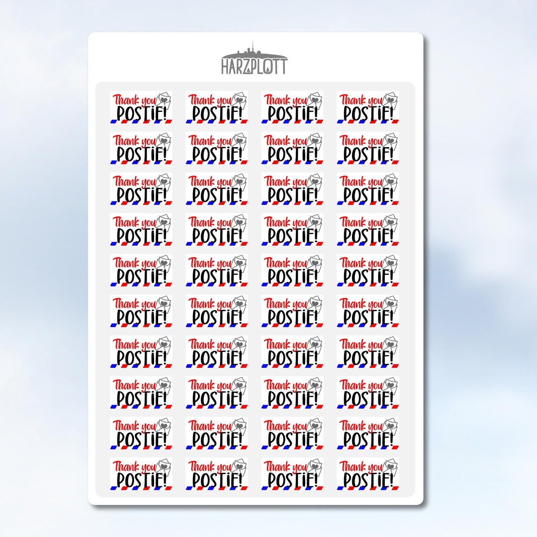 Postcrossing Mini Sticker Thank You Postie! Thanks Postman! Thanks ...