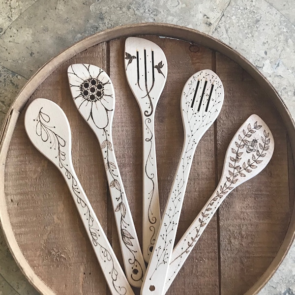 Wood Burned Spoons - Etsy