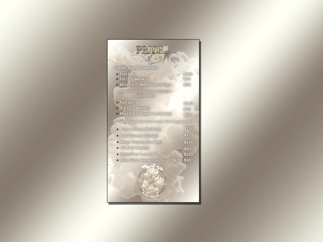 Self Editable Price List Made on Logo Theme, Canva Price List, DIY ...