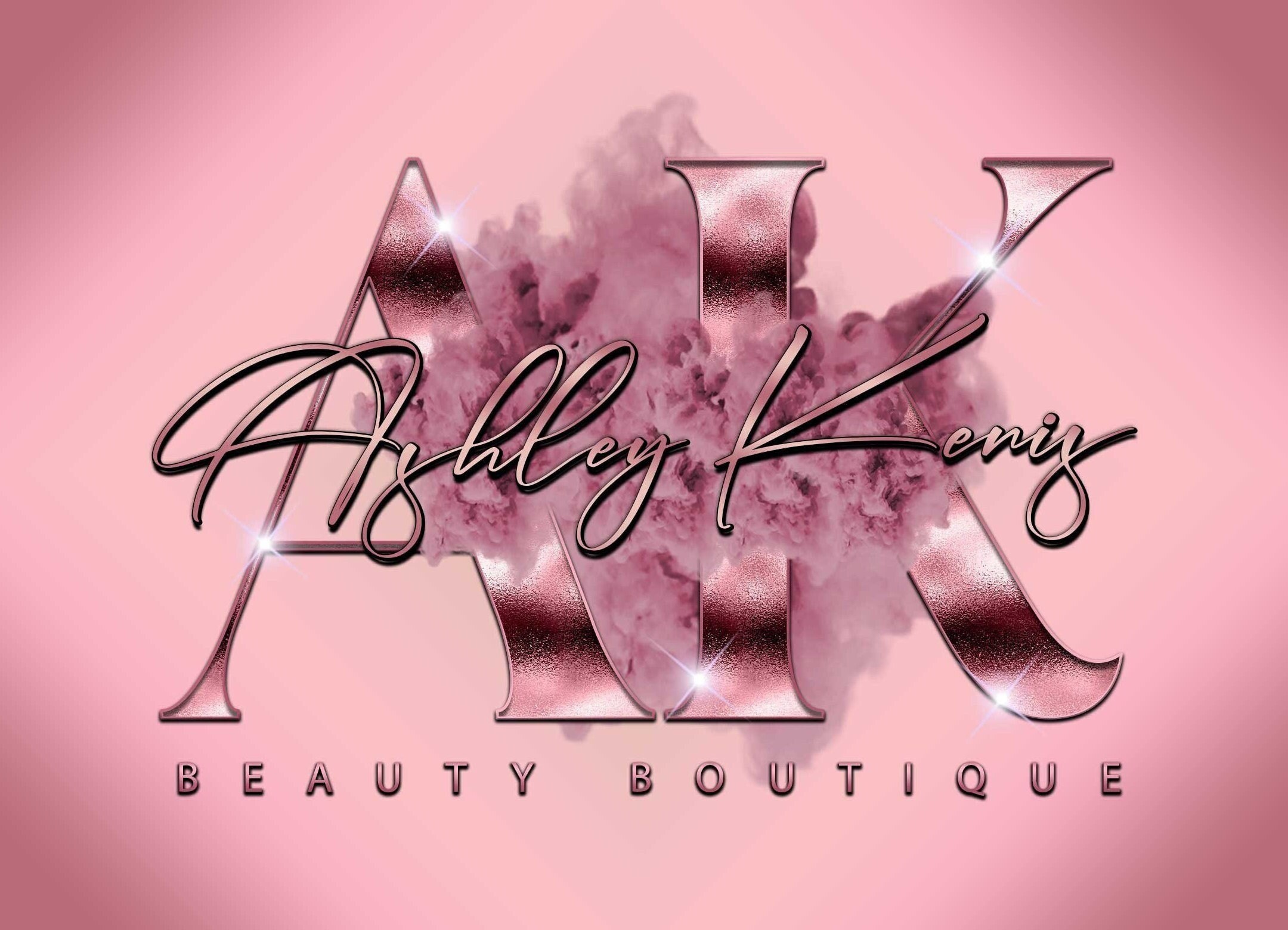 Rose Gold Watercolor Smoke Logo, Beauty Boutique (digital Download) - Etsy