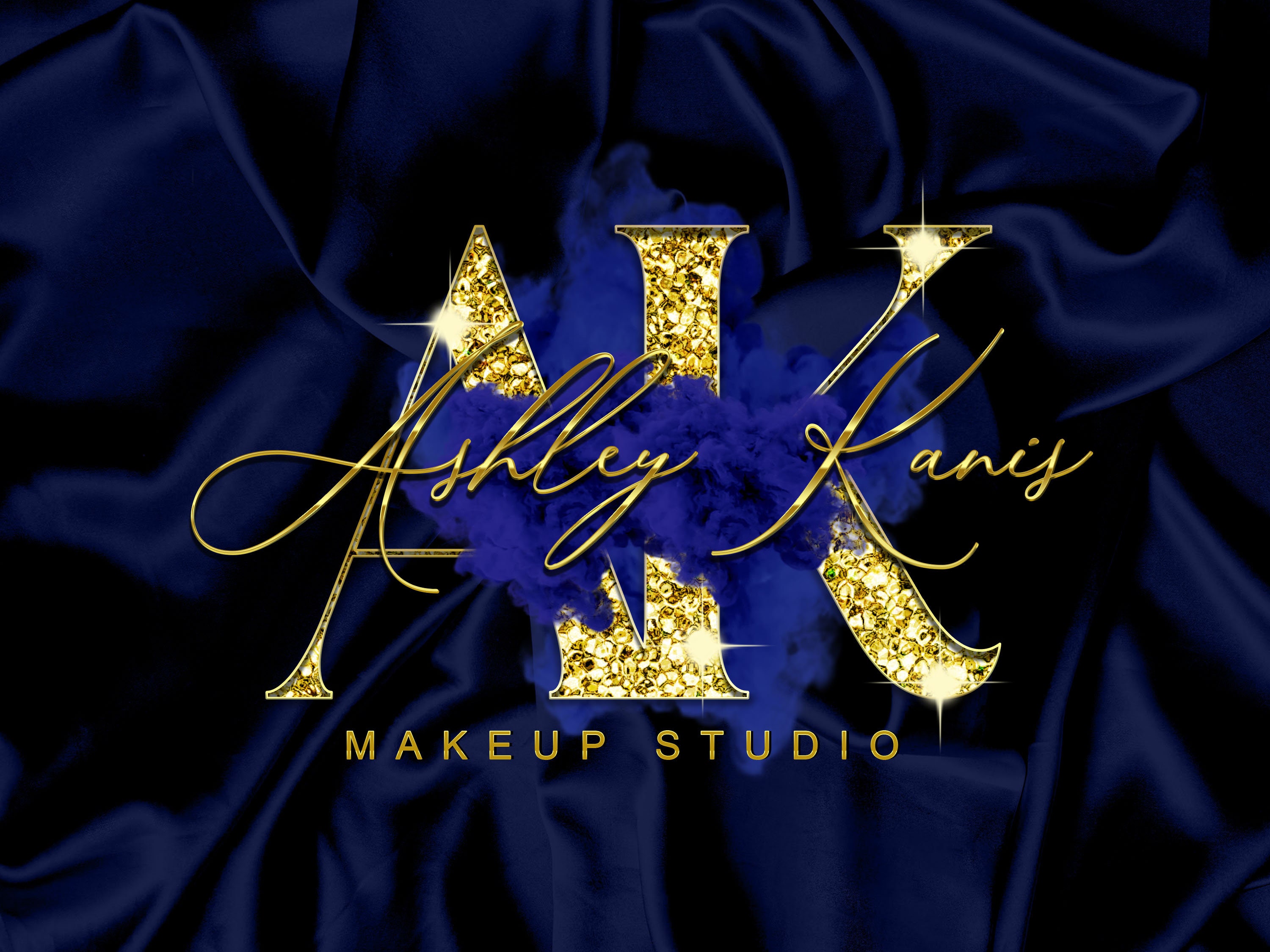 Blue Gold Glitter Boutique Logo, Smoke Accent (digital Files) - Etsy