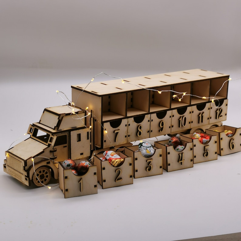 Detailed Wooden American Cola Truck and Trailer -christmas Advent ...