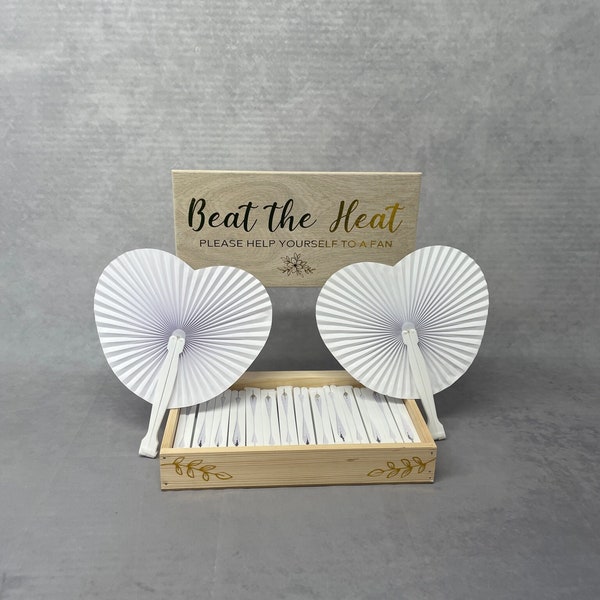Heart Shaped Wedding Fan - Etsy UK