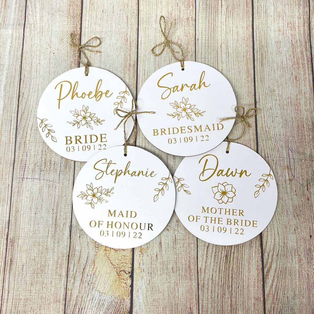 Personalised Wedding Dress Hanger Tag | Bridal Party Dress Labels - Etsy