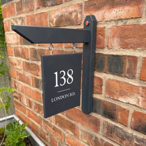 Customisable Hanging House Number Sign | Weatherproof New Home Gift ...