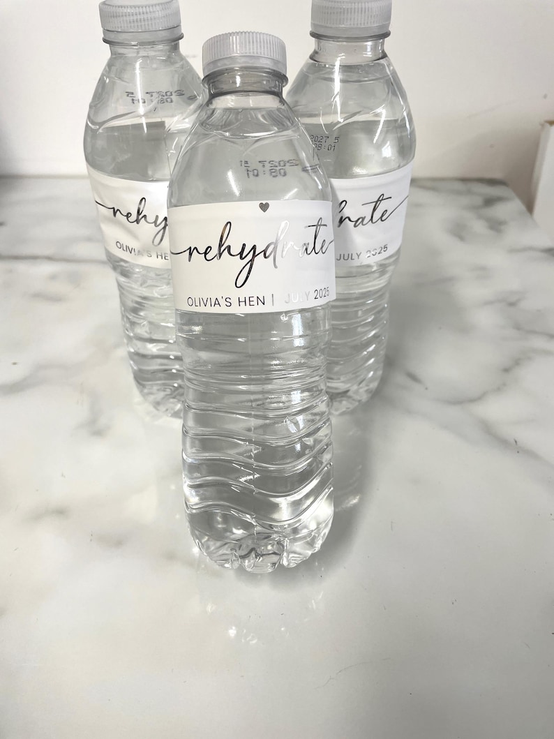 Personalized Hen Party Water Bottle Labels: Luxury Foil Rehydrate ...