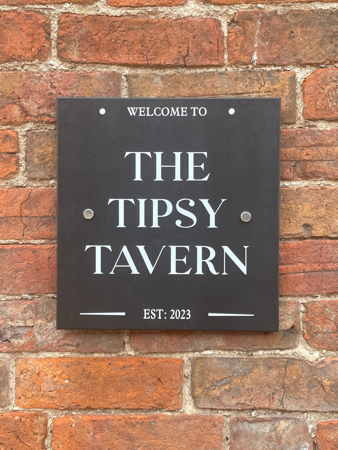 Customisable Wall Mounted Bar Name Sign, Perfect for Home Bars or Pub ...