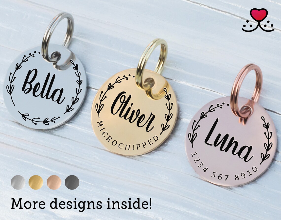 Engraved Dog Tag Dog ID Tag Pet Tag Personalized Dog Name Tag | Etsy UK