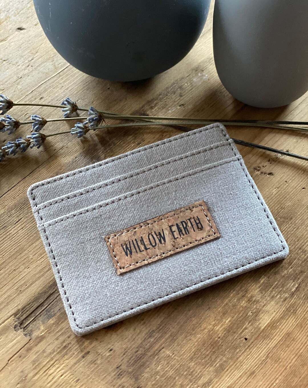 Friston Cotton Canvas Wallet in Stone Grey Heavy Duty Canvas With Cork ... Friston Cotton Canvas Wallet in Stone Grey Heavy Duty Canvas With Cork ...