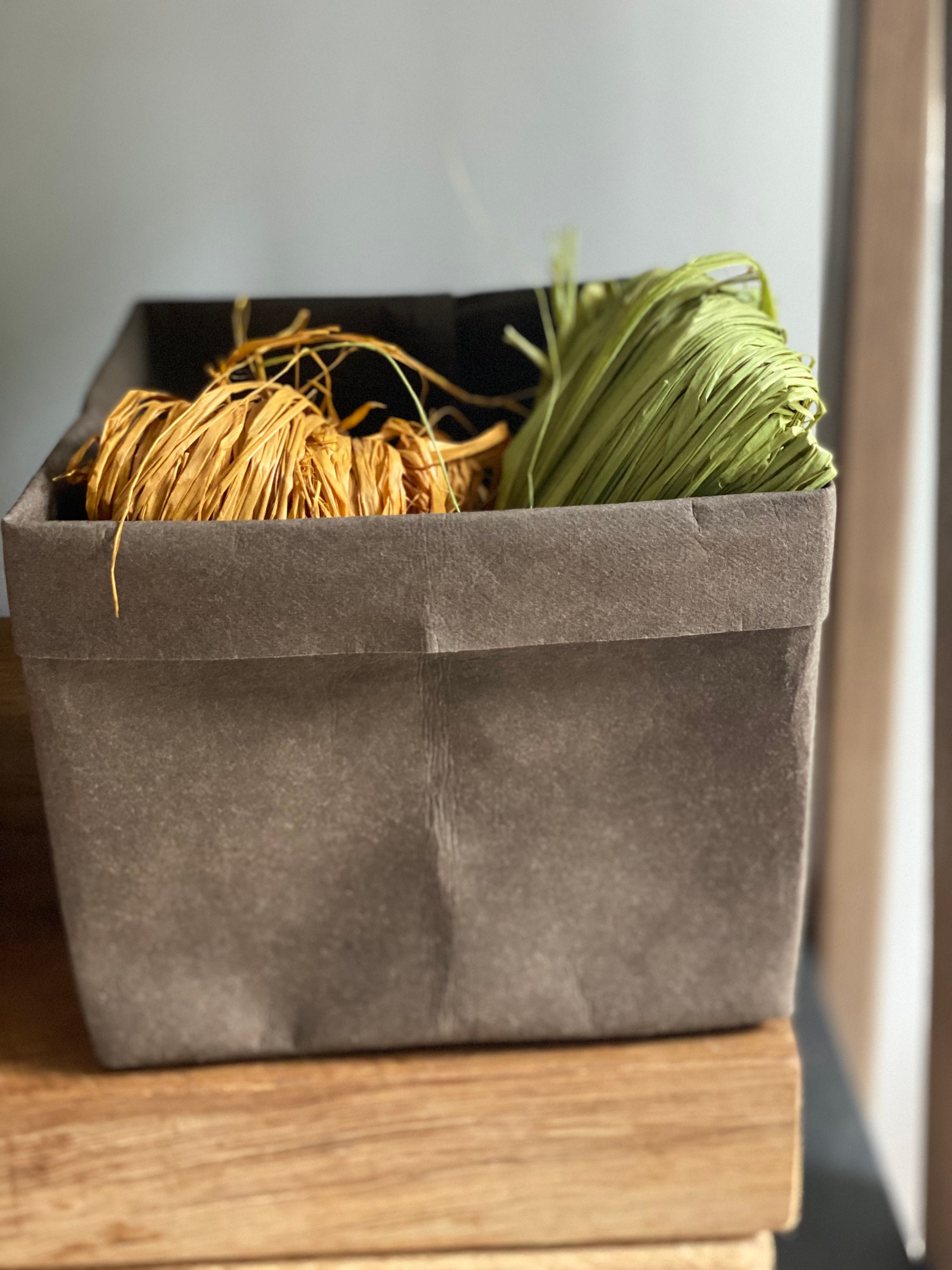 Storage Container Natural Kraft Washable Paper Home Storage - Etsy