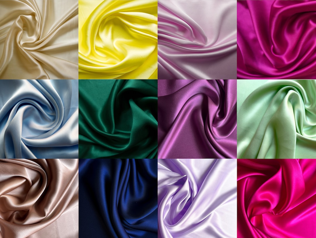 100% Seide Crepe Satin, Farben 2 von 2, uni 16 Mommé Meterware ca. 114 ...