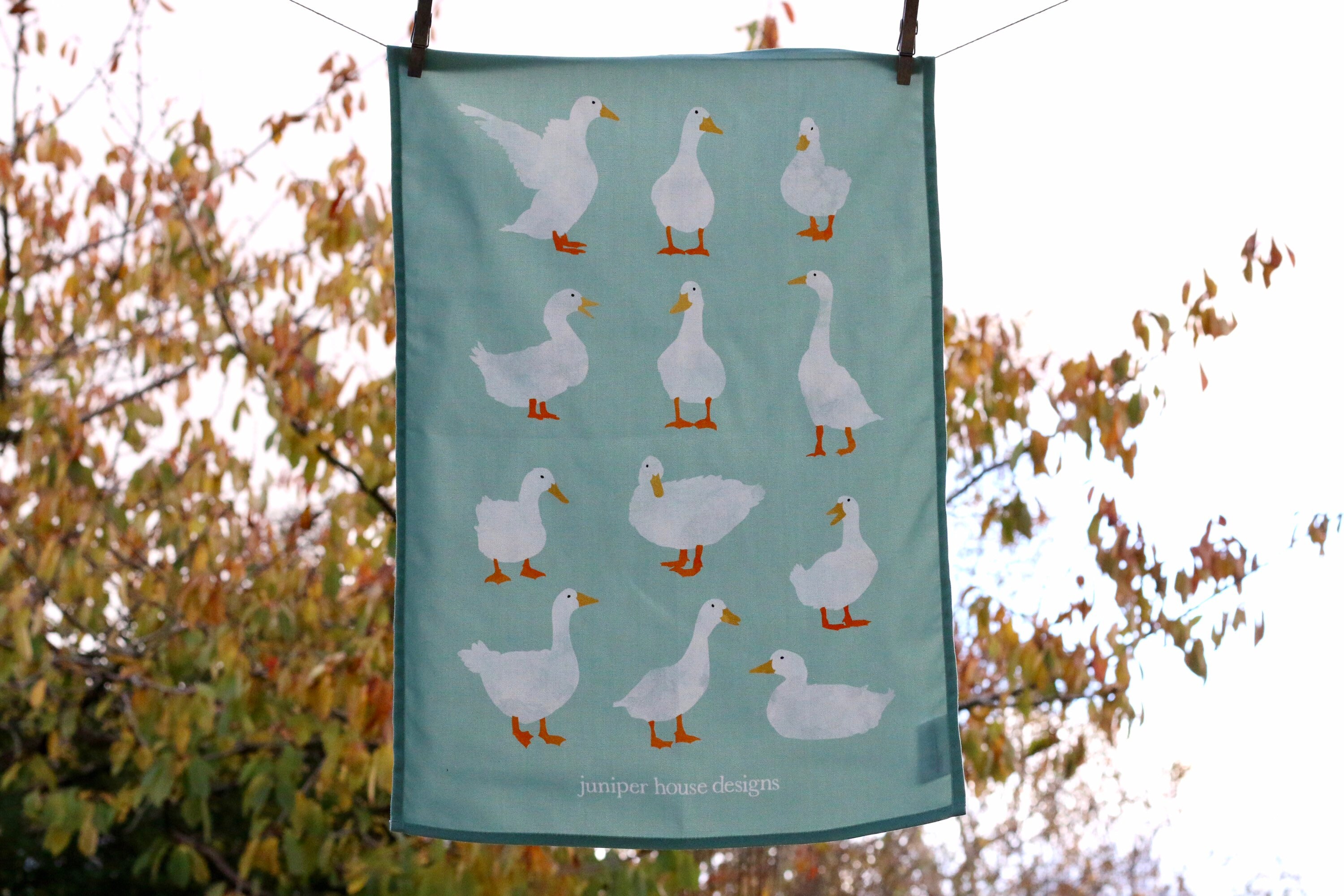 Duck tea towel nature kitchen home - Etsy.de