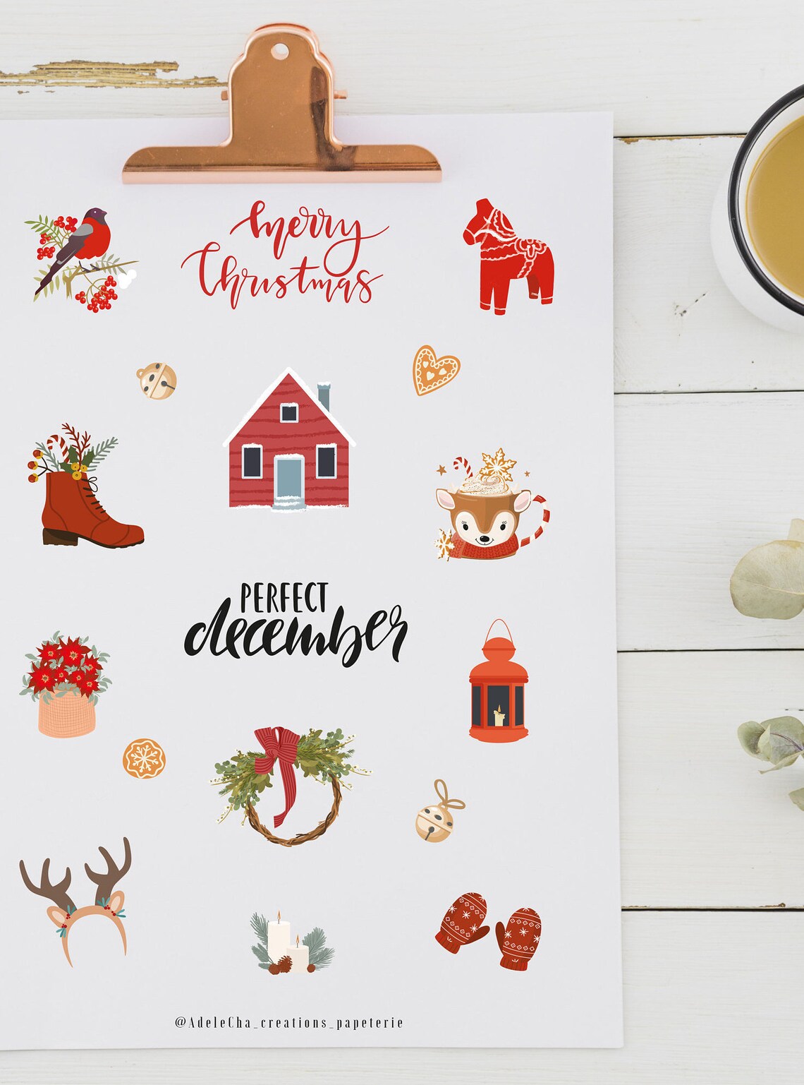 December stickers Noel stickers planner sticker board | Etsy