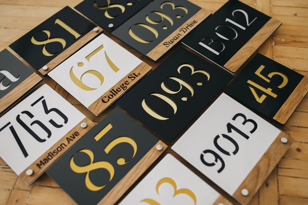 House Number Sign for Door, House Number Plaque Horizontal, House ...