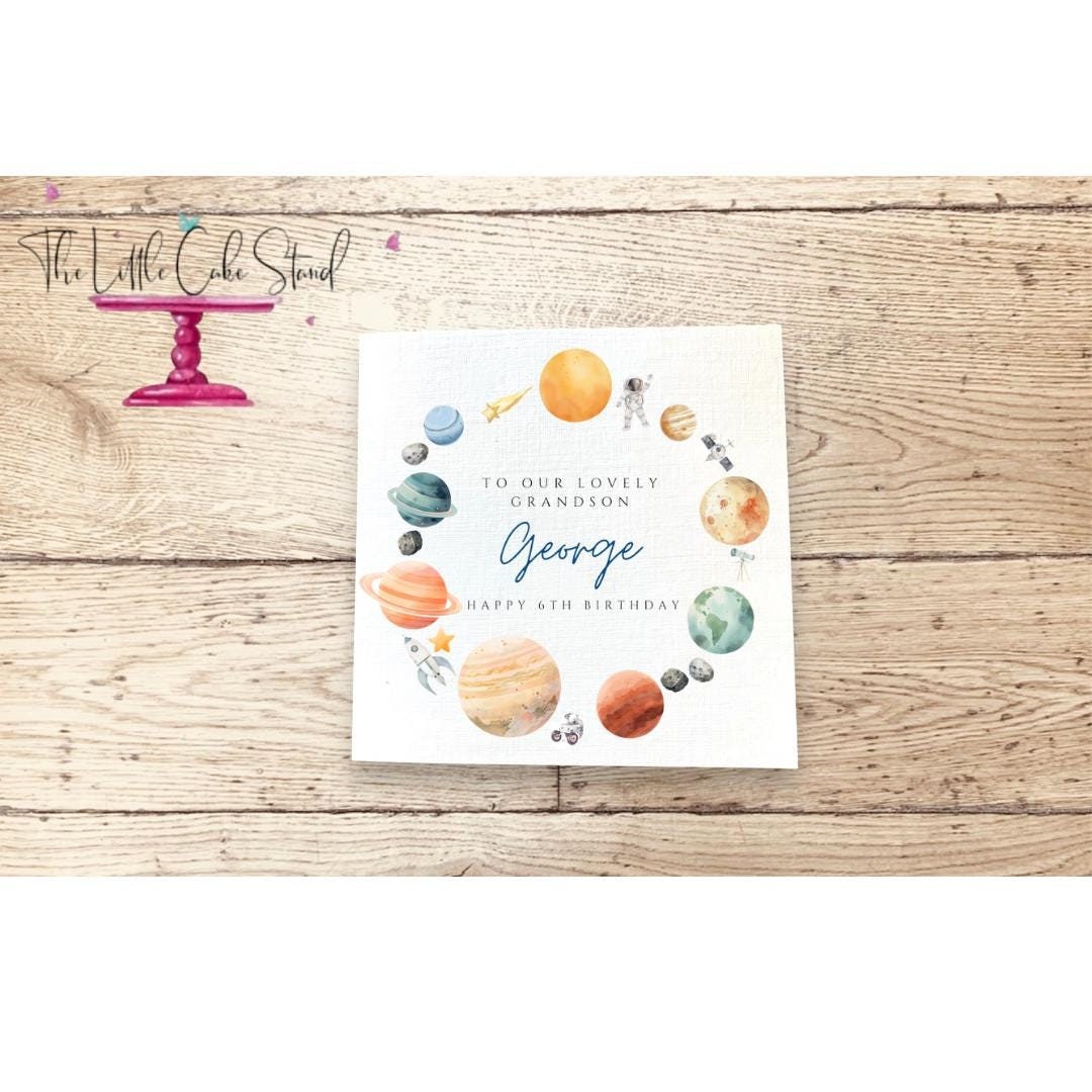 Personalised Space Birthday Card | Planet Birthday Card | Space ...