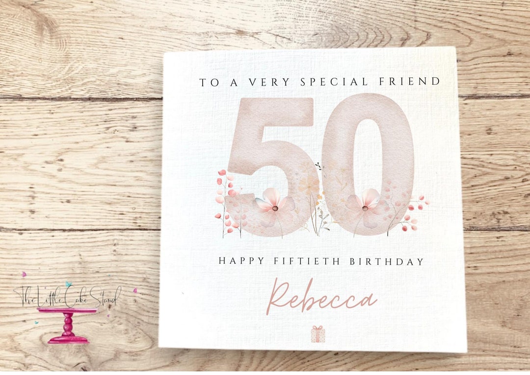 Personalised Friend 50th Birthday Card | Friend Birthday Card | 50th ...