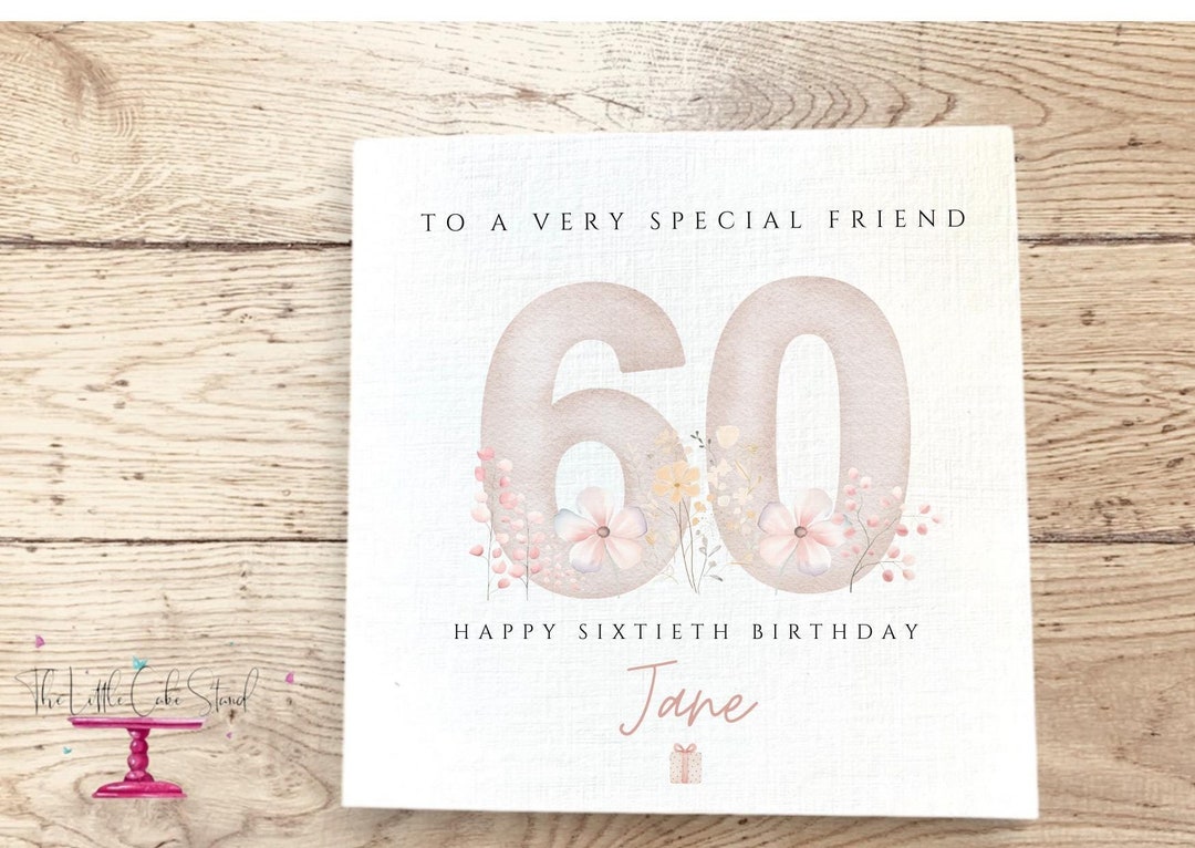Personalised Friend 60th Birthday Card Friend Birthday Card 60th ...