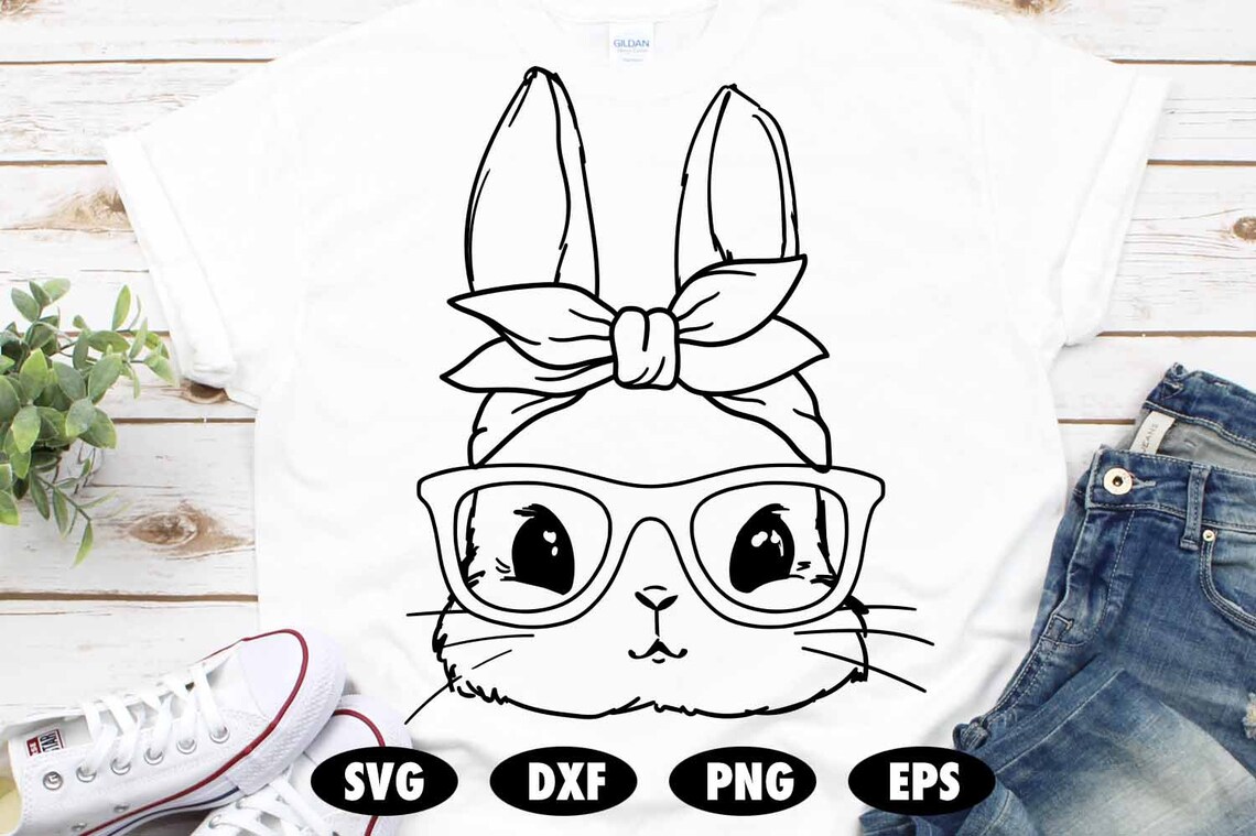 Cute Bunny With Glasses Svg Bow Svg Easter Svg Bunny Svg - Etsy UK