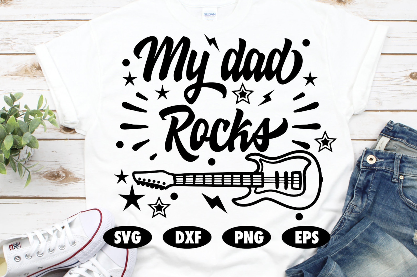 My Dad Rocks SVG Guitar Svg Rock N Roll Svg Dad Svg Daddy | Etsy