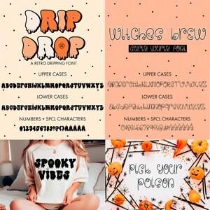 Retro Halloween Font Bundle Groovy Font Retro Font Vintage - Etsy