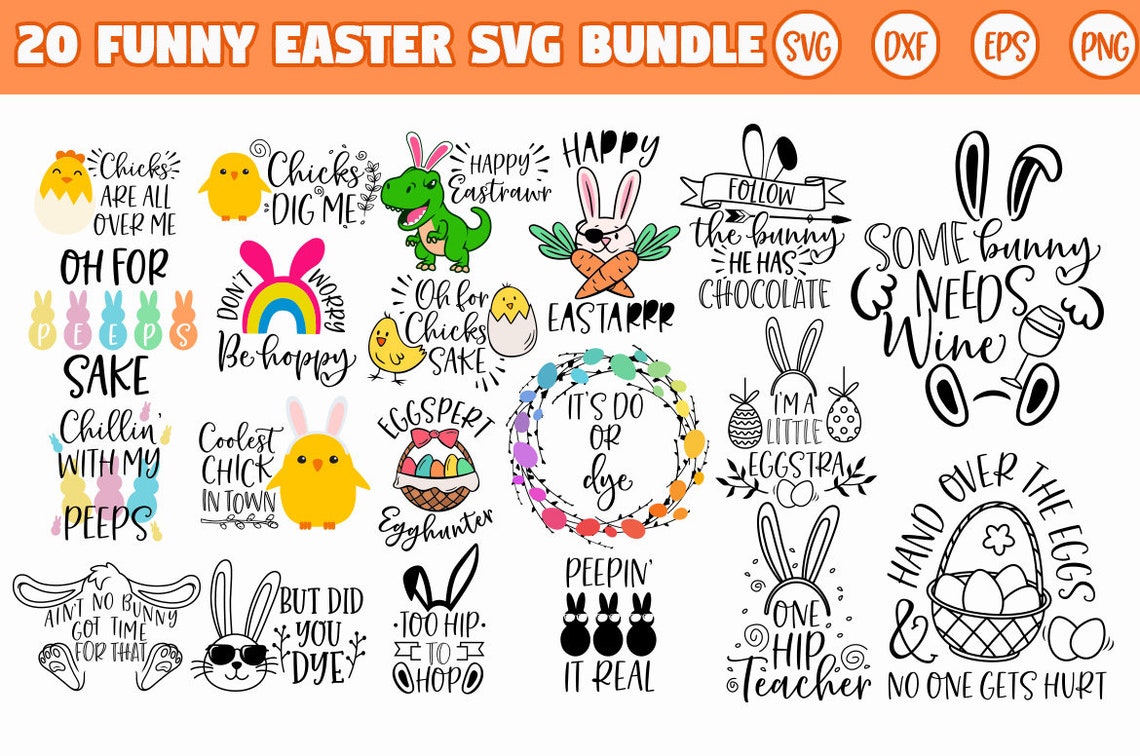 Funny Easter SVG Bundle Easter Bundle Svg Bundle Bunny Svg - Etsy