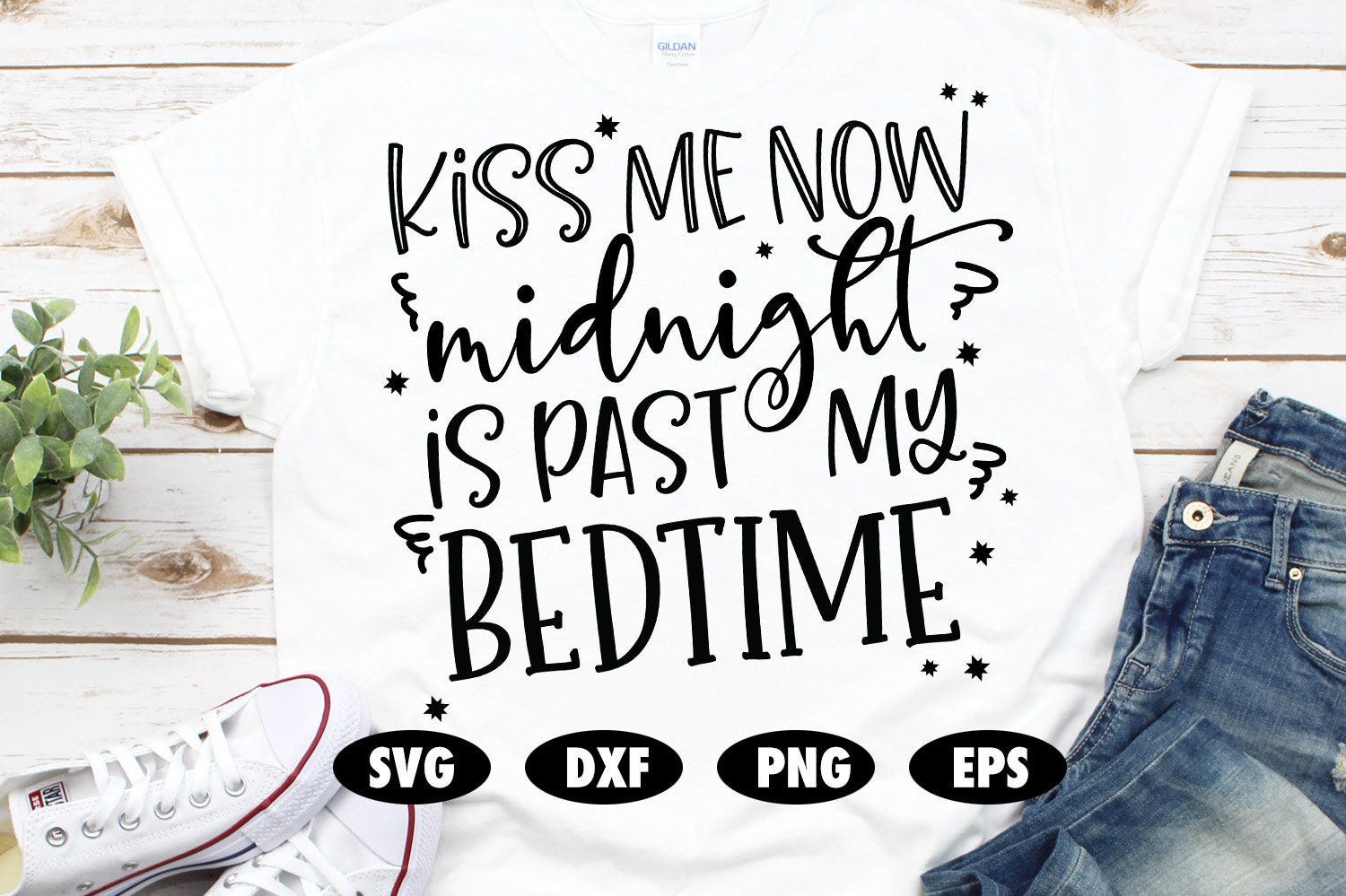 Kiss Me Now Midnight is Past My Bedtime Svg New Years Eve | Etsy